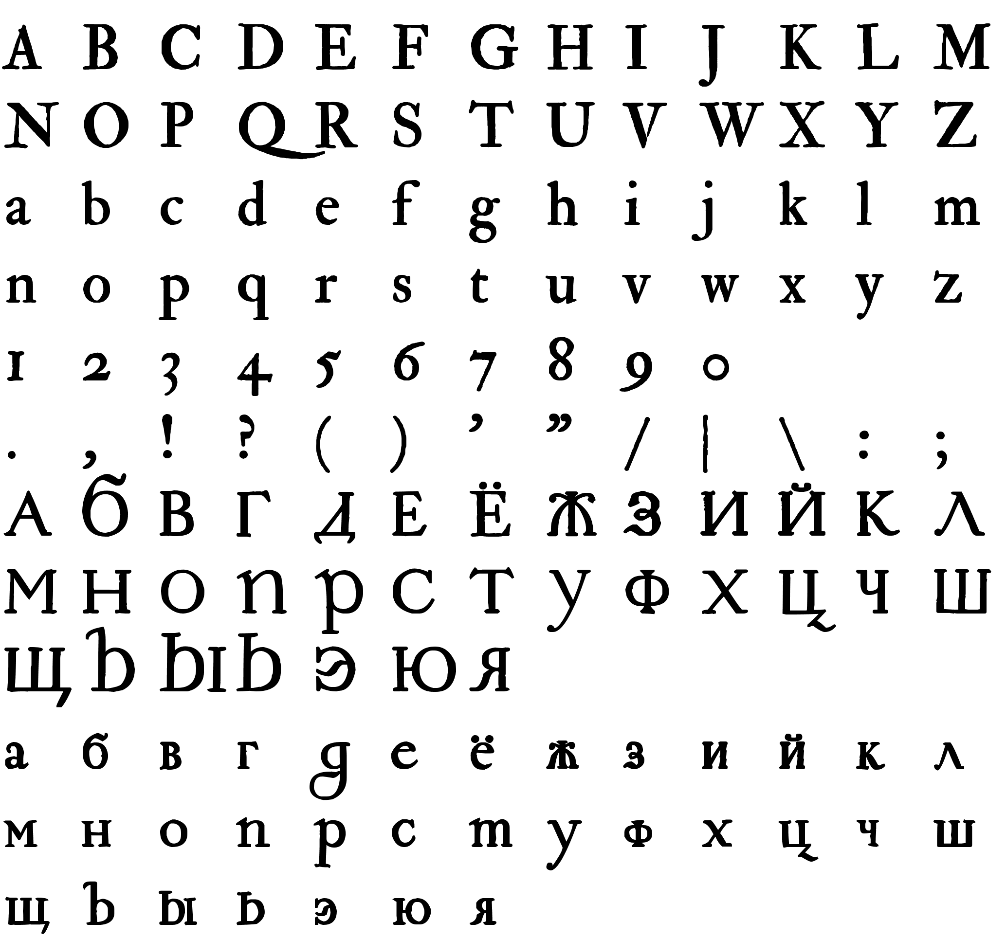 1725 Unicode Poster шрифт